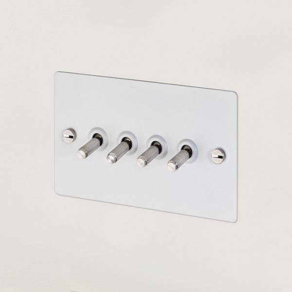 4G Toggle Switch / White / Steel - URBANLOFT