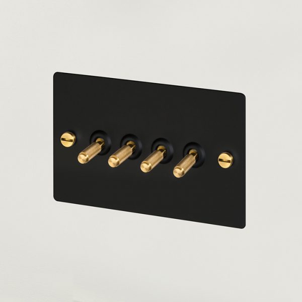 4G Toggle Switch / Black / Brass - URBANLOFT