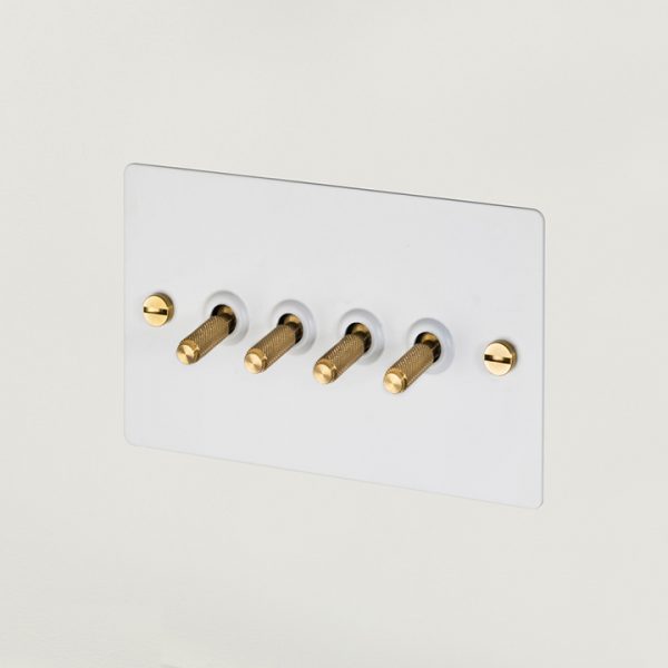 4G Toggle Switch / White / Brass - URBANLOFT